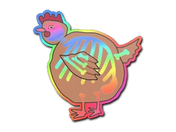 Sticker | Poorly Drawn Chicken (Holo) - pattern.wiki